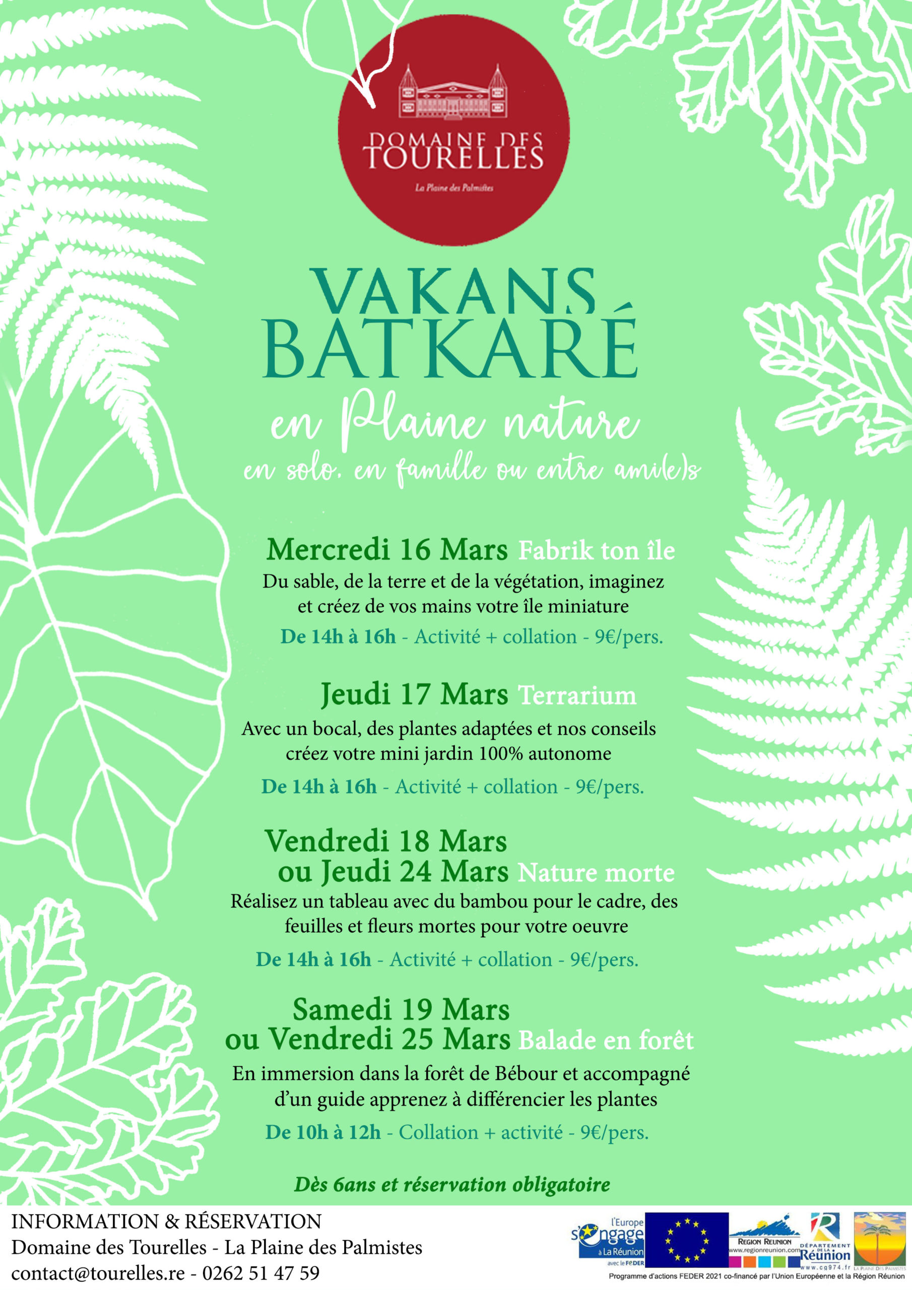 Programme d’activités du Domaine des Tourelles Mars 2022 – COS de Saint ...