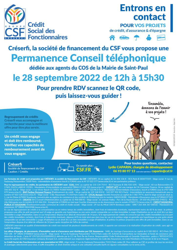 Permanence Conseil CSF le 28/09/2022 – COS de Saint-Paul